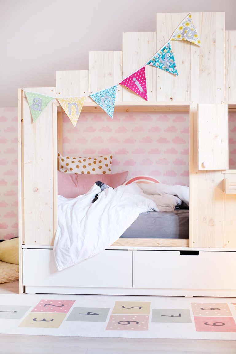 DIY Bett für das Kinderzimmer - Wie aus dem Ikea Nordli ein Hausbett wird